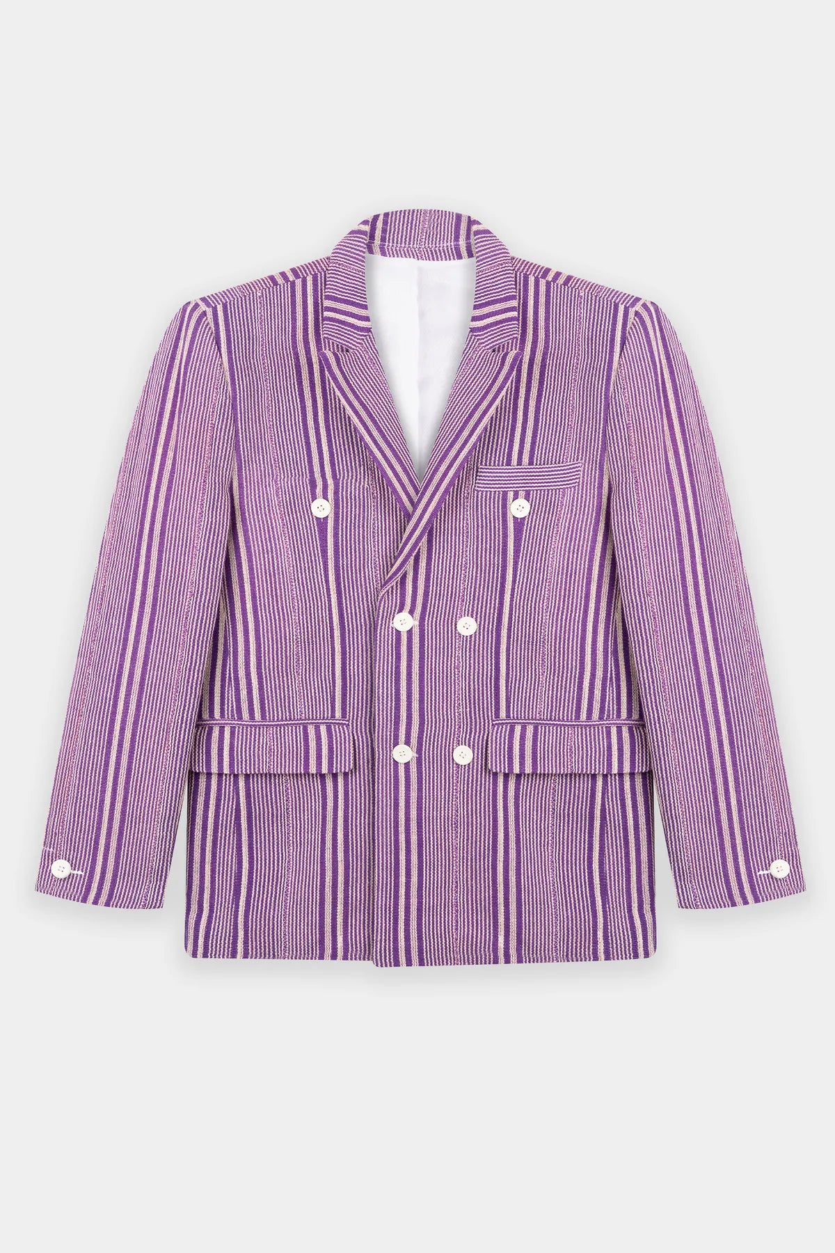Baba V Double Breasted Suit Jacket - Purple | ADJOAA Market