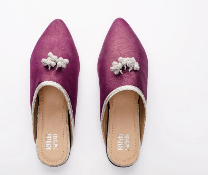 Maria II Red Tanned Lame Mule – ADJOAA